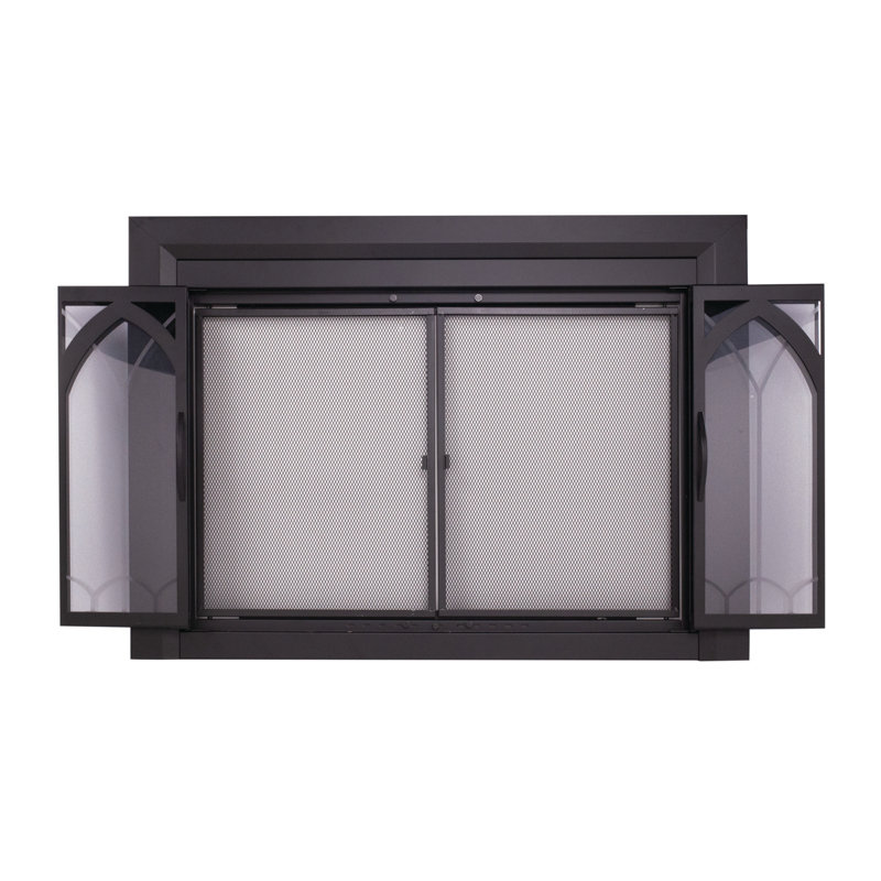 Symple Stuff Destrie Bifold Steel Fireplace Doors | Wayfair