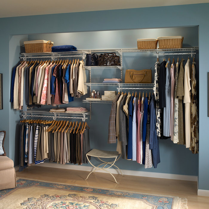 ClosetMaid ShelfTrack 84" W - 120" W Closet System Starter Kit ...