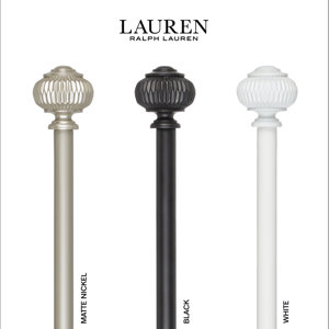 Lauren Ralph Lauren Cayson 1" Window Curtain Rod and Finial Set ...