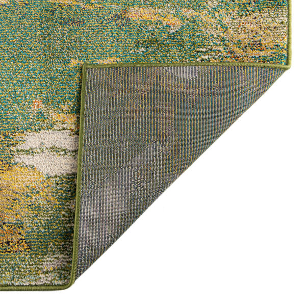 Wade Logan® Ansela Performance Green/Orange Rug | Wayfair