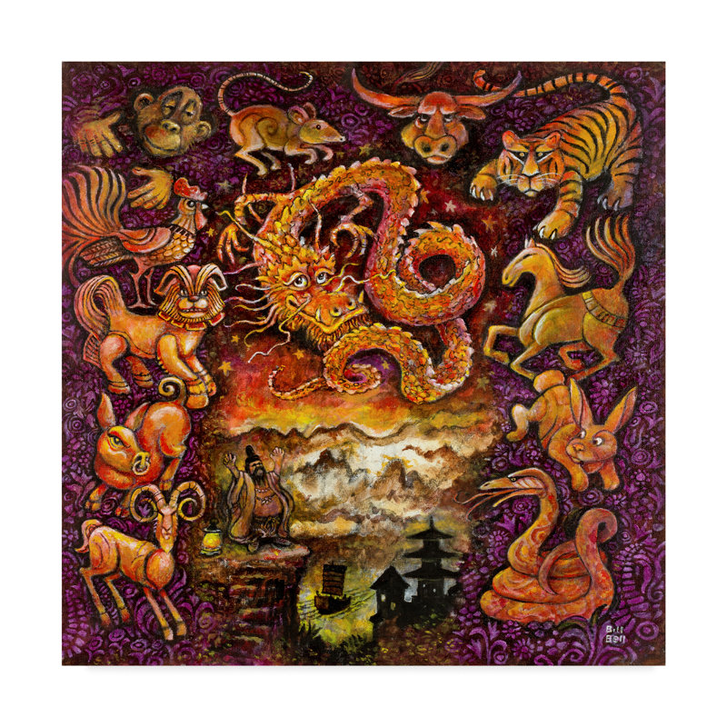 Trademark Art Bill Bell Chinese Zodiac On Canvas by Bill Bell Print ...