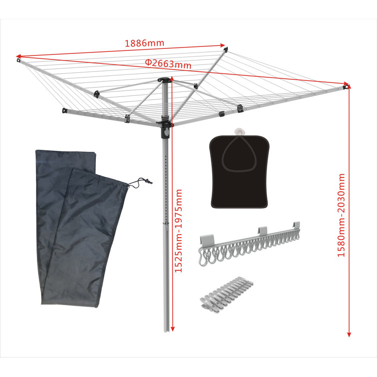 Rebrilliant 50m Telescopic Rotary Clothes Line | Wayfair.co.uk