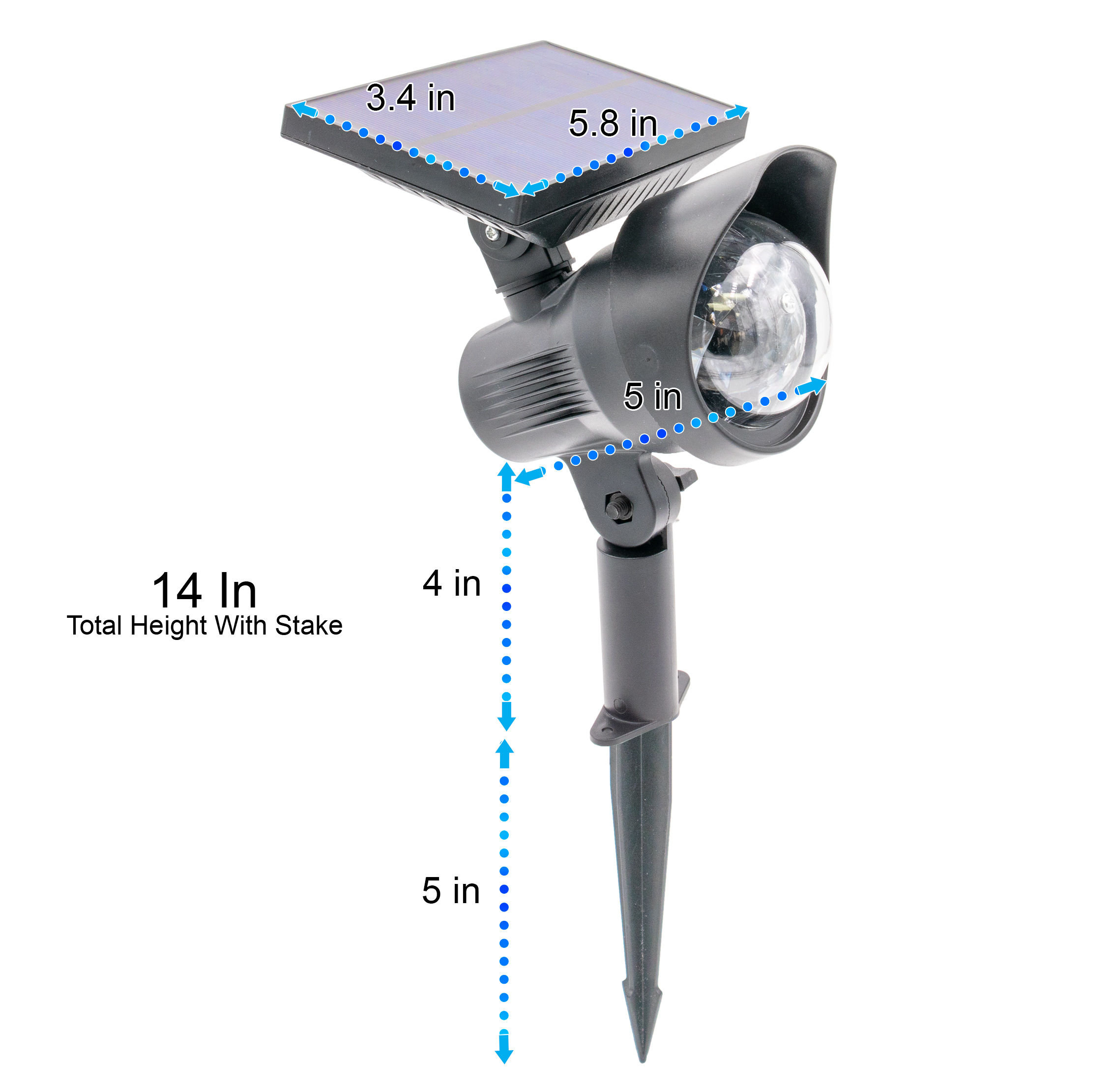 5 Star Super Deals Solar Powered Rotating RGB Color LED Spotlight ...