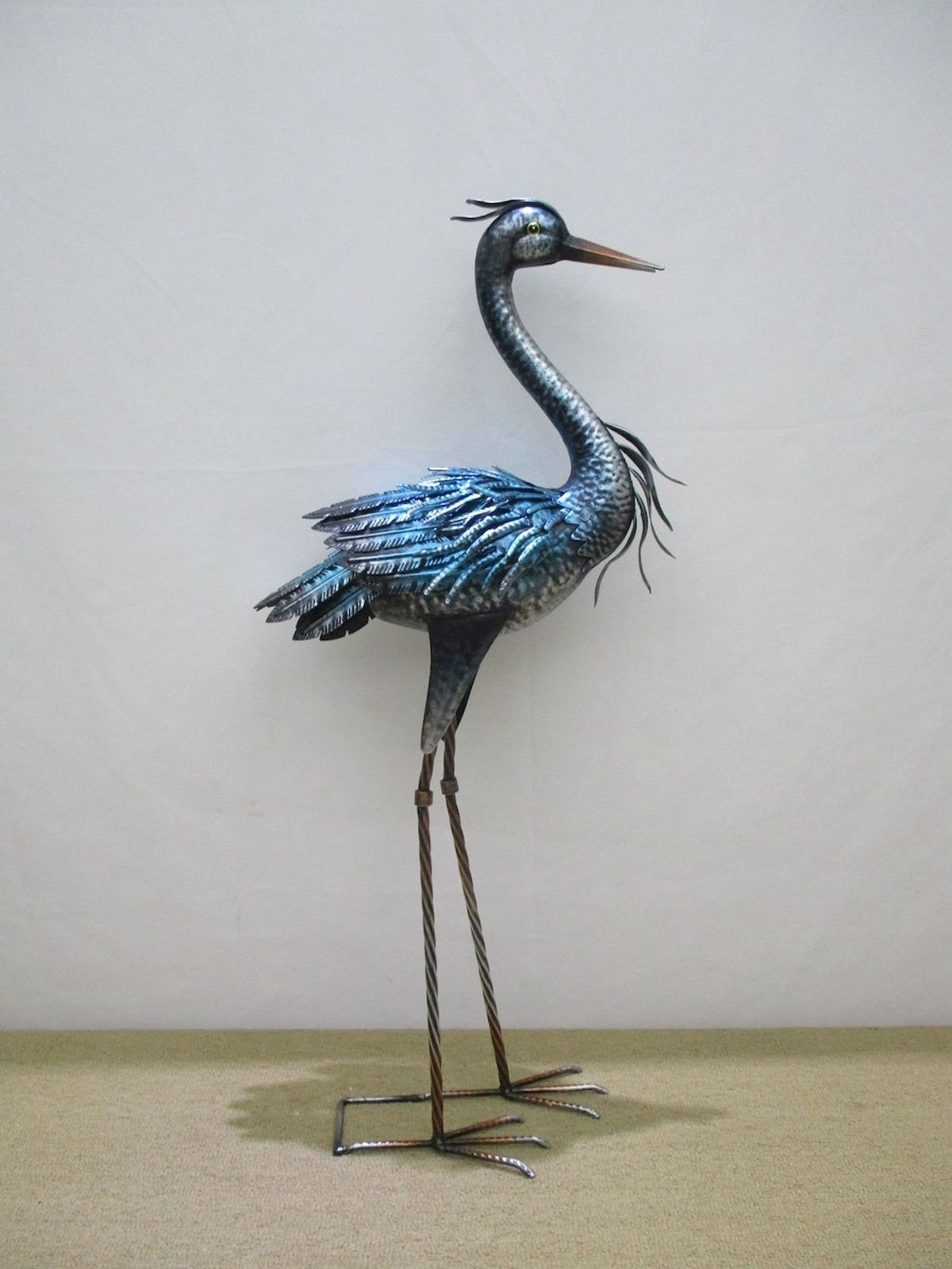 Red Barrel Studio® Standing Metal Crane Garden Statue | Wayfair