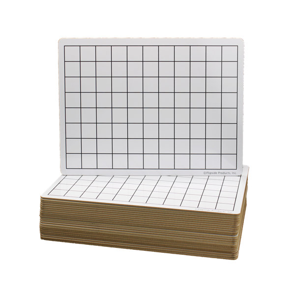 Flipside Products Reversible Graph / Grid Lap Board Whiteboard, 9" x 12 ...