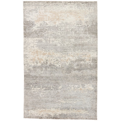 17 Stories Froehlich Handmade Hand-Knotted Gray/White Rug | Wayfair