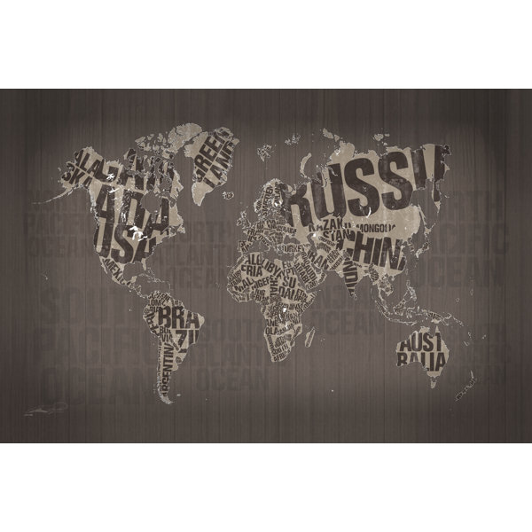 Trinx NC Old Fashion World Map by Mikael B. Design - Wrapped Canvas ...