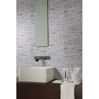 MSI Bloki Natural Stone/Glass Linear Mosaic Wall Tile | Wayfair