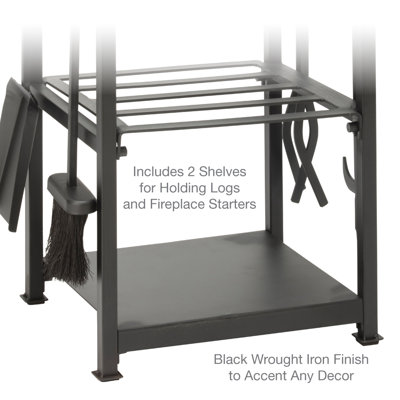 Red Barrel Studio® Herwald 12'' W Metal Log Rack & Reviews | Wayfair