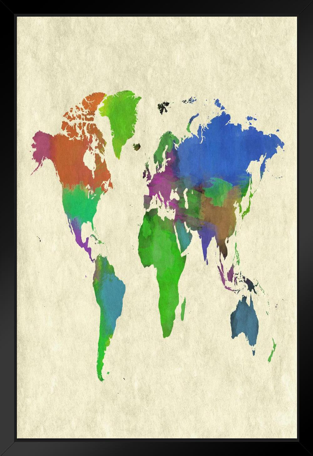 Red Barrel Studio® World Map Painting Colorful Travel World Map With ...