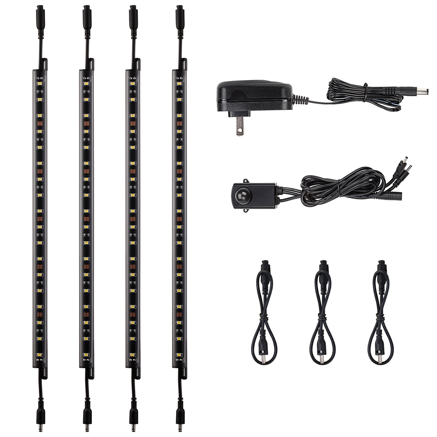 TORCHSTAR LED Safe Lighting Kit, (4) 12" Linkable Light Bars, Motion ...