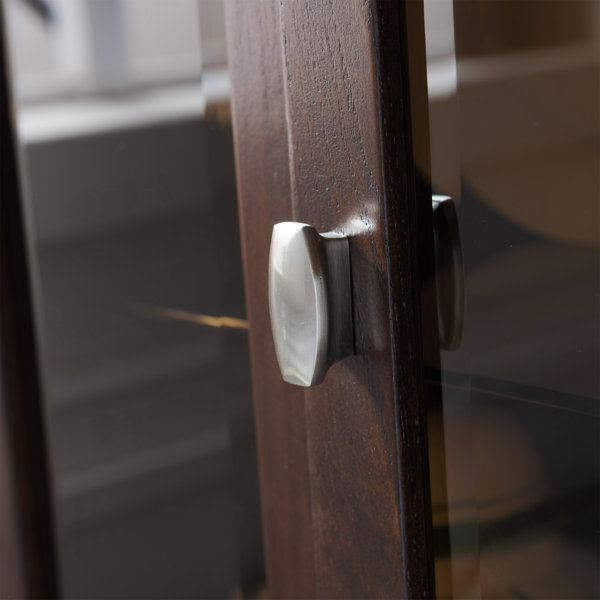 Charlton Home® Solid Wood Entryway Curio Cabinet with Interior Light ...