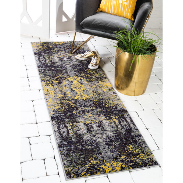 Langley Street Eddins Performance Yellow/Gray/Purple Rug & Reviews ...