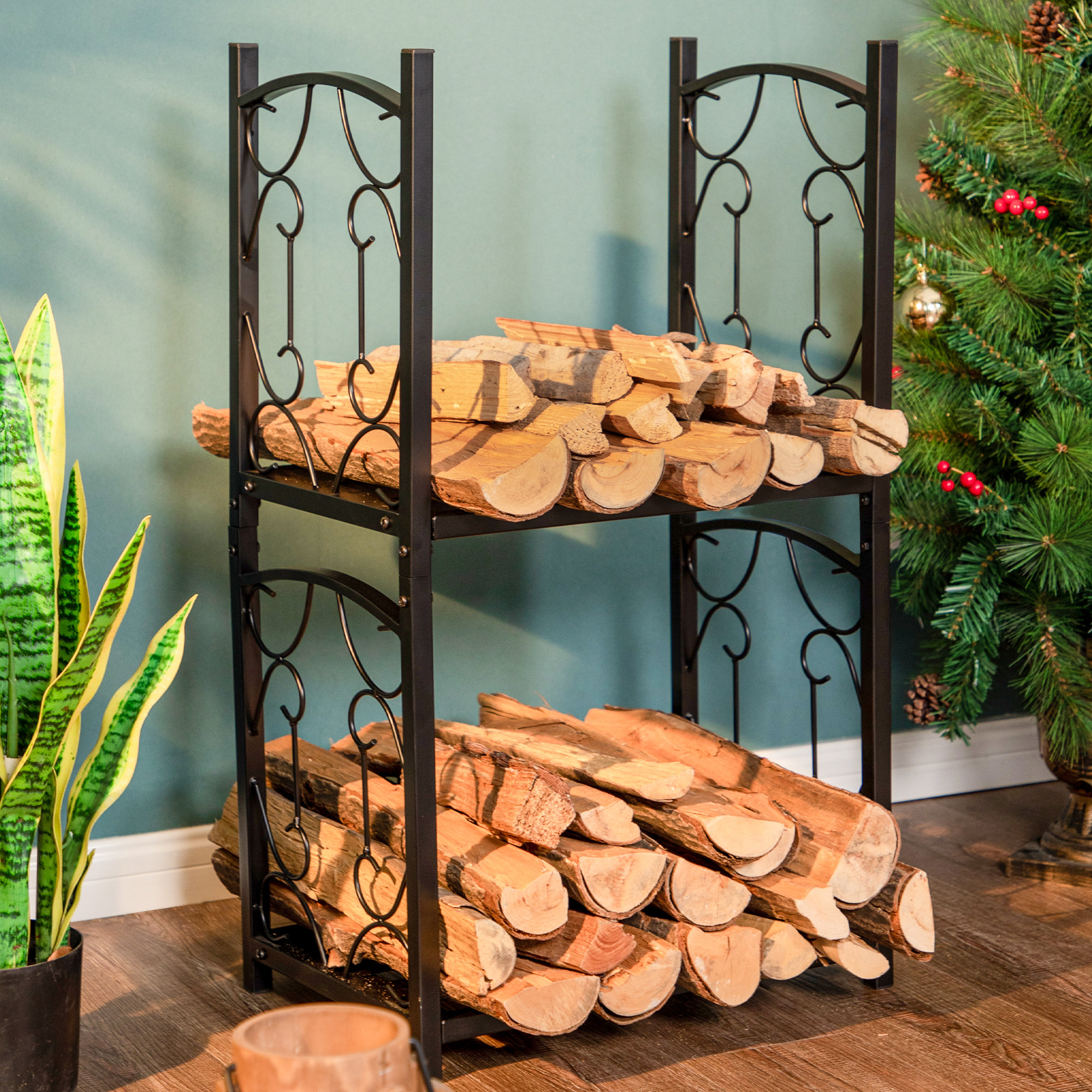 Winston Porter Ilce 19.5'' W Metal Log Rack | Wayfair