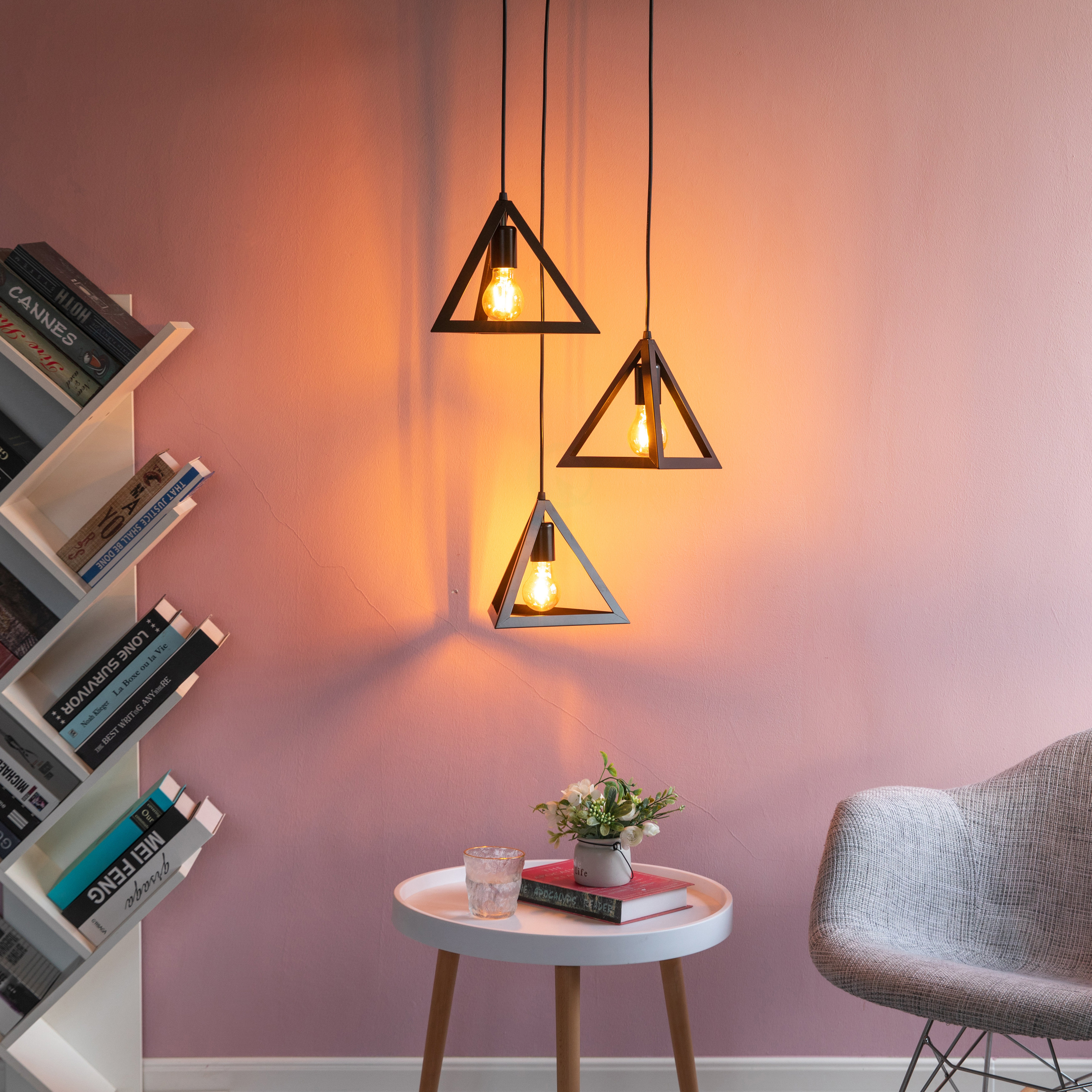 Corrigan Studio® Modern 3 Bulb Triangle Shapes Ceiling Hanging Light ...