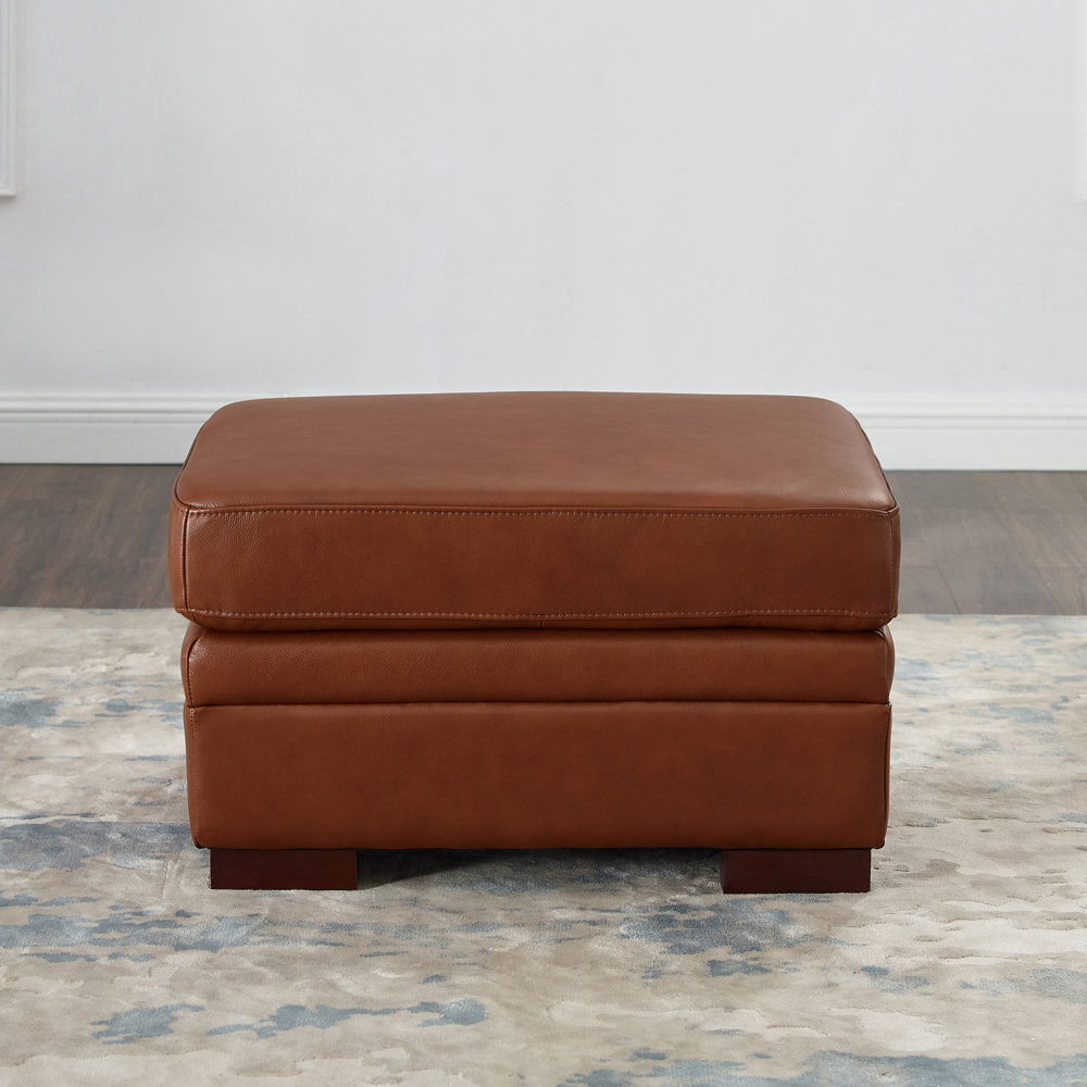 Latitude Run® Dillon Leather Storage Ottoman | Wayfair