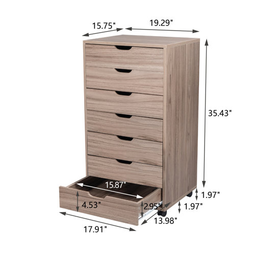Zipcode Design™ Englert 7-Drawer Mobile Vertical Filing Cabinet | Wayfair