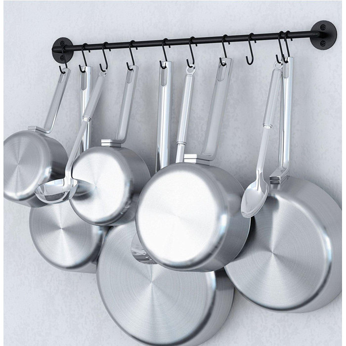 Ebern Designs Cucina Rail Wall Mounted Pot Rack & Reviews | Wayfair