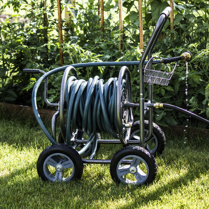 Backyard Expressions Metal Hose Reel Cart | Wayfair
