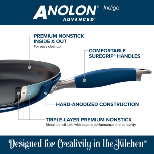 Anolon Advanced Bronze Hard-Anodized Nonstick Ultimate Pan with Lid, 12 ...
