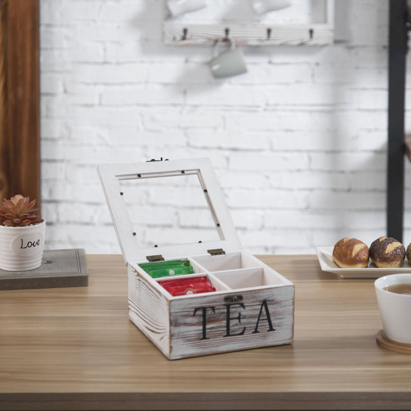 MyGift 4-Slot Tea Bag Storage Chest with Clear Lid & Reviews | Wayfair