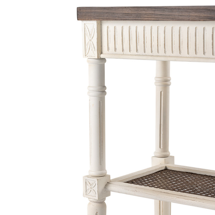 One Allium Way® Psomas Rustic Farmhouse Square End Table, Distressed ...