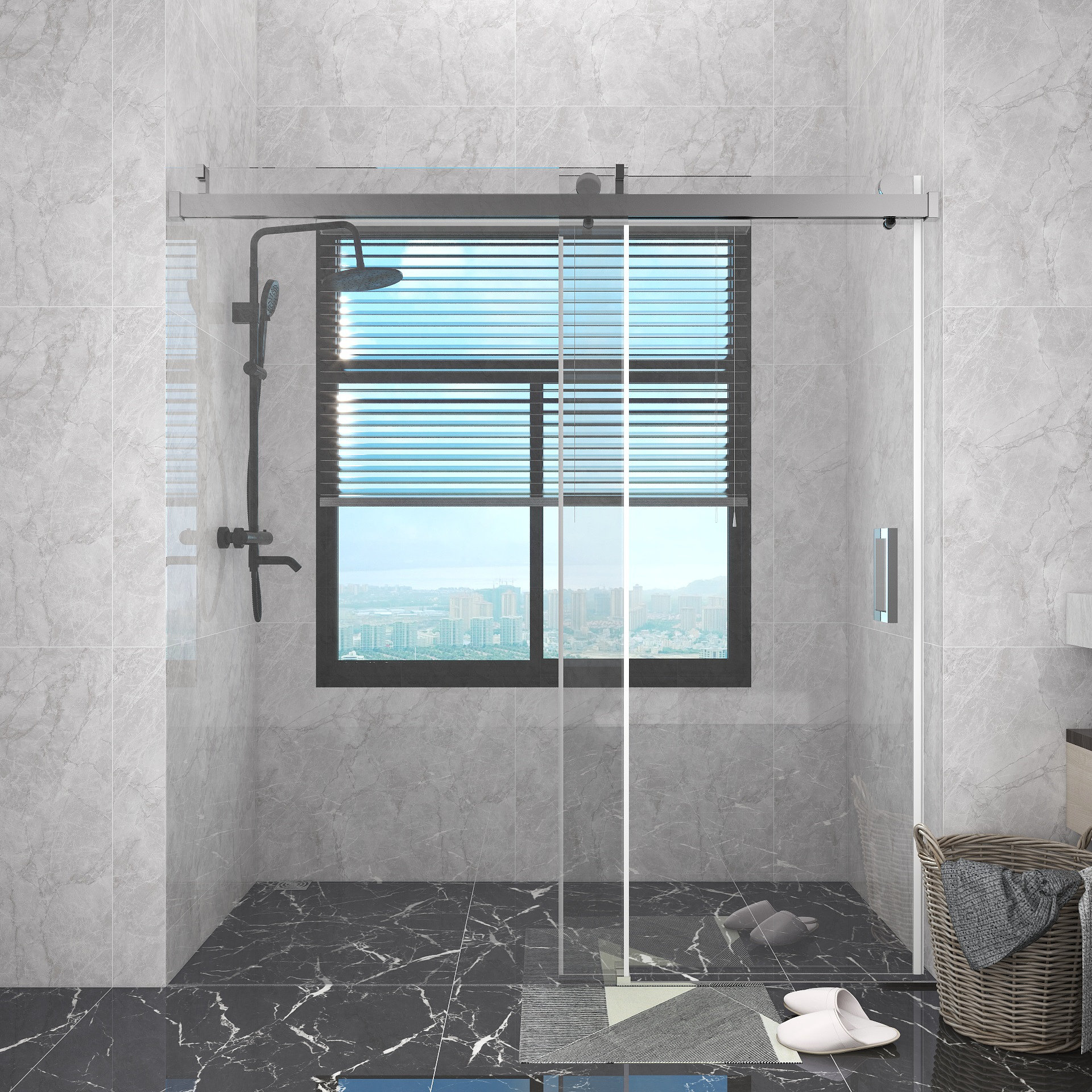 MIIYON&MUNK Frameless Single Sliding Door With Smooth Sliding - Wayfair ...