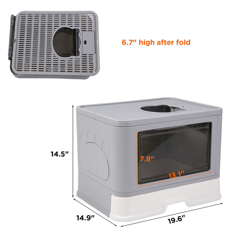 Tucker Murphy Pet™ Wide Entry Jumbo Foldable Cat Litter Box & Reviews ...