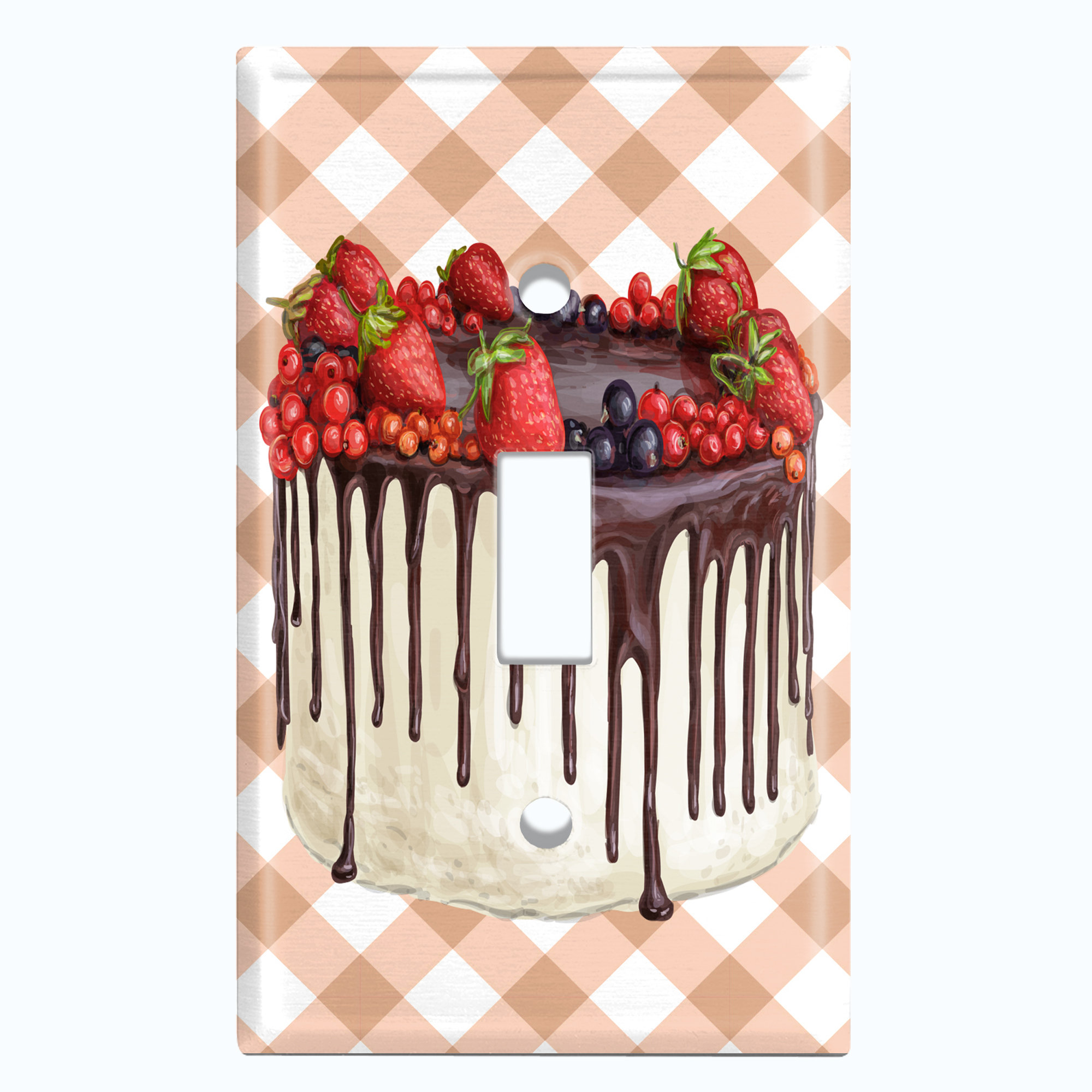 WorldAcc Layered Chocolate Mixed Berry Cake 1-Gang Toggle Light Switch ...