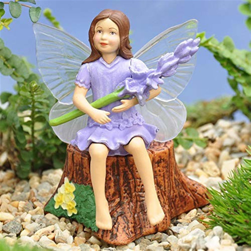 Arlmont & Co. Mirsie Secret Garden Lavender Fairy Statue | Wayfair