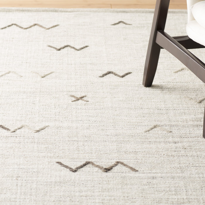 AllModern Bodie Handmade Hanwoven Wool Light Gray/Light Brown Rug ...
