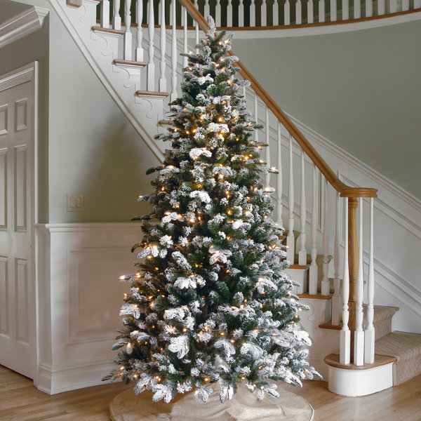 Flocked-prelit-tree | Wayfair