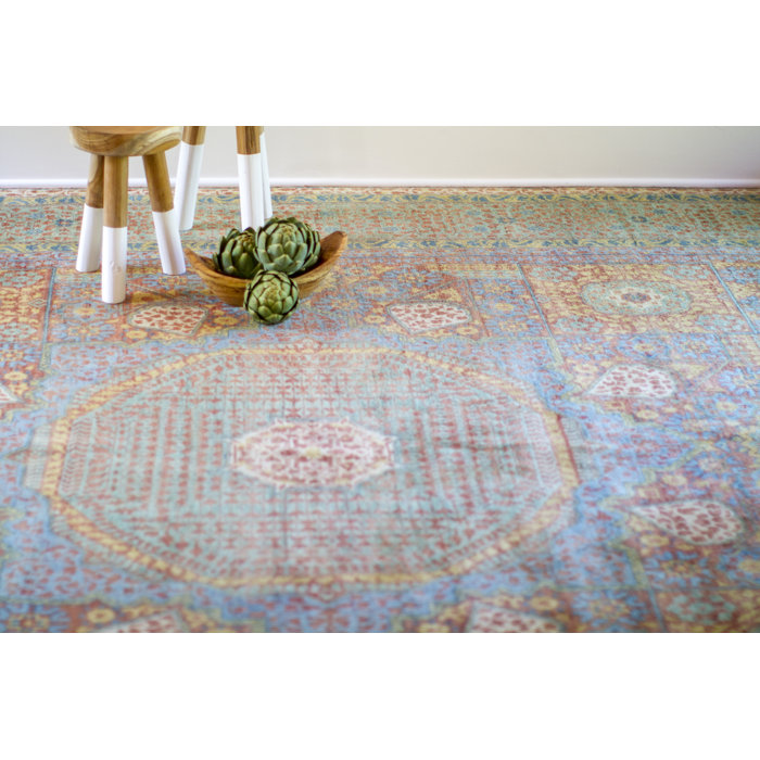 Exquisite Rugs Mamluk Handmade Hand-Knotted Wool Rust/Green Rug | Wayfair