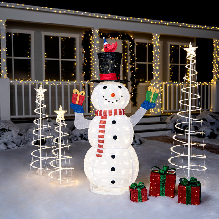 Joiedomi Collapsible Snowman with Gift Boxes Lighted Display | Wayfair