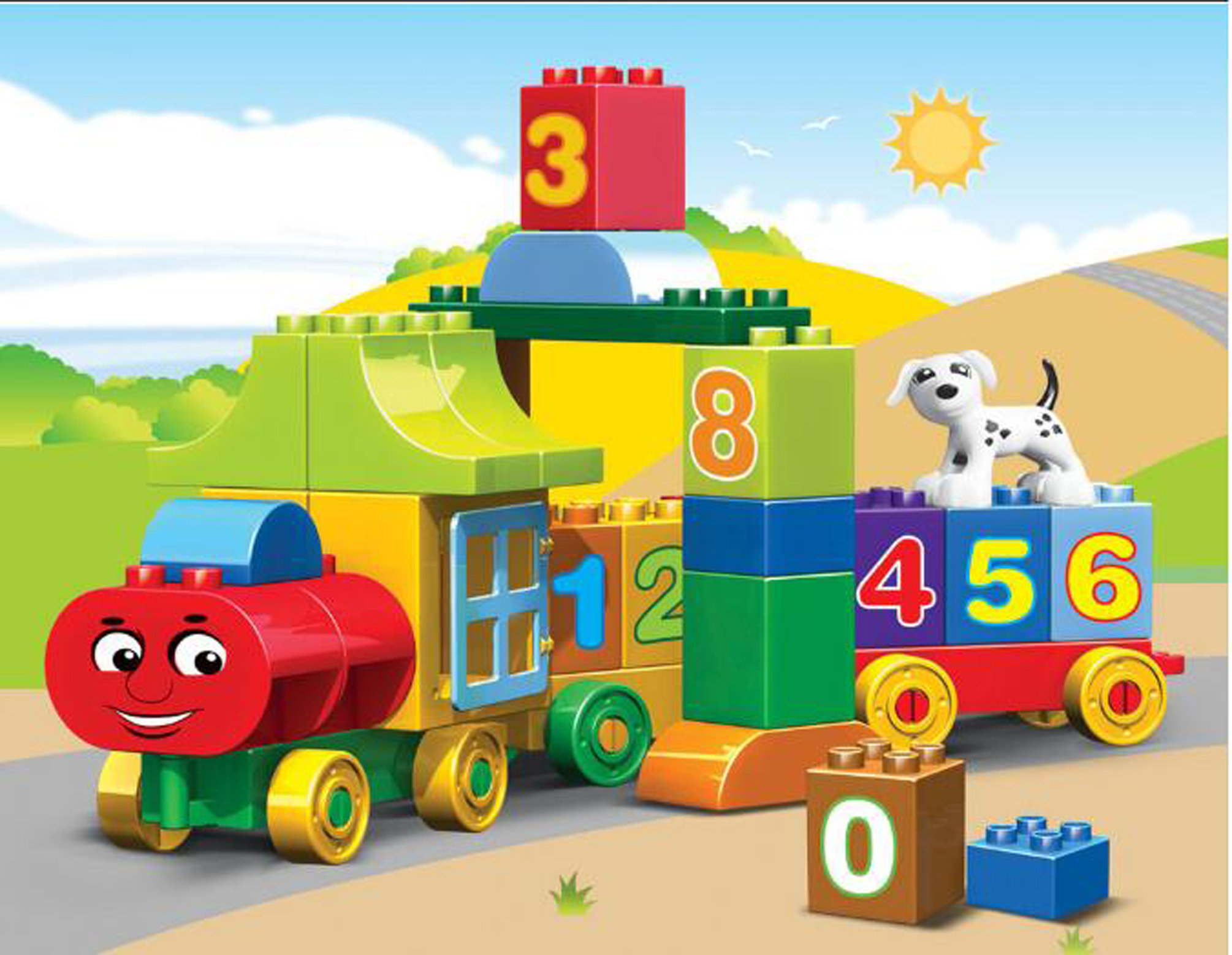 FixtureDisplays 50-Piece Number Train My First Number Train Preschool ...