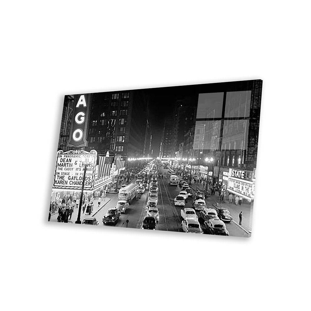 Latitude Run® 1953 Night Scene Of Chicago State Street With Traffic And ...