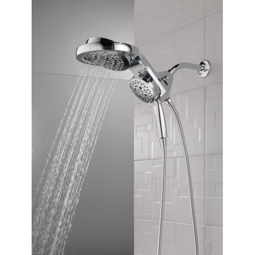 Delta Hydrorain 5 Spray Dual Shower Head and Handheld Shower with ...