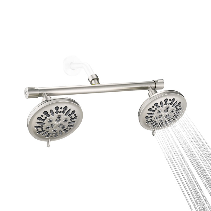 CERYPSA Double Shower Head with Built-in Valve, High Pressure 8 Setting ...