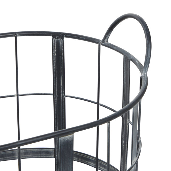 Gracie Oaks Industrial 2 Piece Metal/Wire Basket Set & Reviews | Wayfair