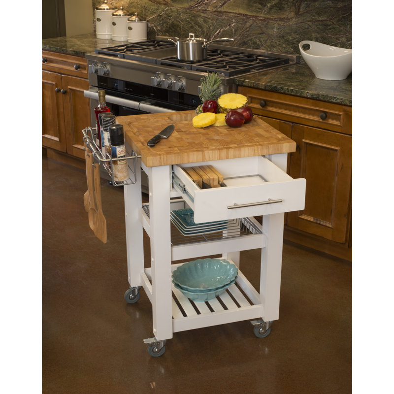 Ebern Designs Sydney Butcher Block Kitchen Cart & Reviews | Wayfair