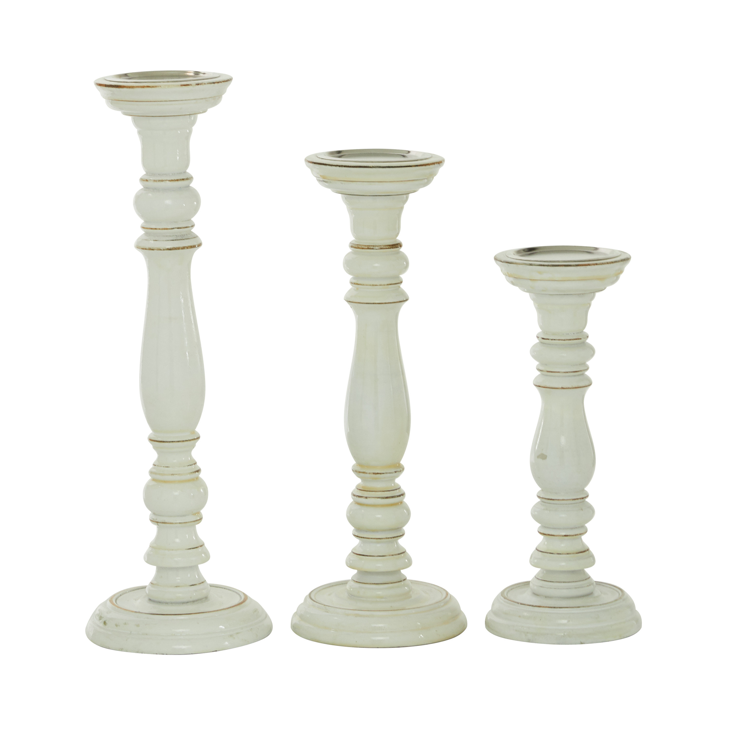One Allium Way® 3 Piece Solid Wood Tabletop Candlestick Set | Wayfair
