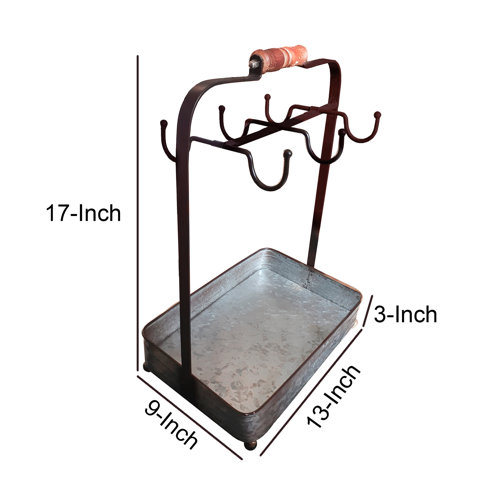 Gracie Oaks Rustic Style Metal Crockery Holder Utensil Crock & Reviews ...