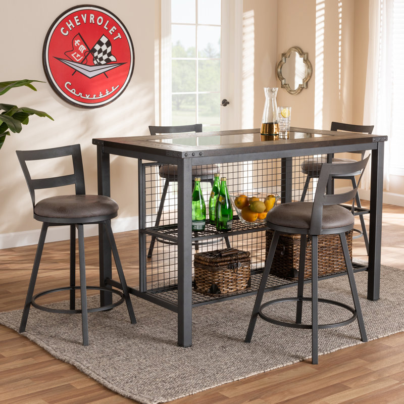 17 Stories Karina 4 - Person Counter Height Dining Set & Reviews | Wayfair