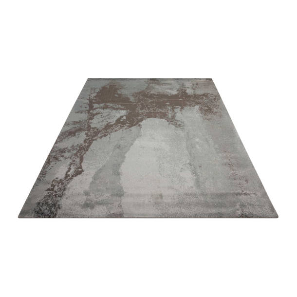 17 Stories Stanton Machine Woven / Power Loomed Viscose Gray Rug ...