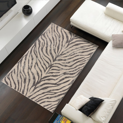 Etta Avenue Boston Zebra Tufted Grey/Black Rug & Reviews | Wayfair.co.uk