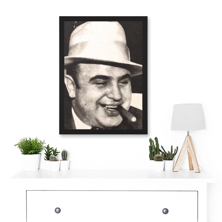 Ebern Designs Portrait Gangster Al Capone Cigar Crime - Picture Frame ...