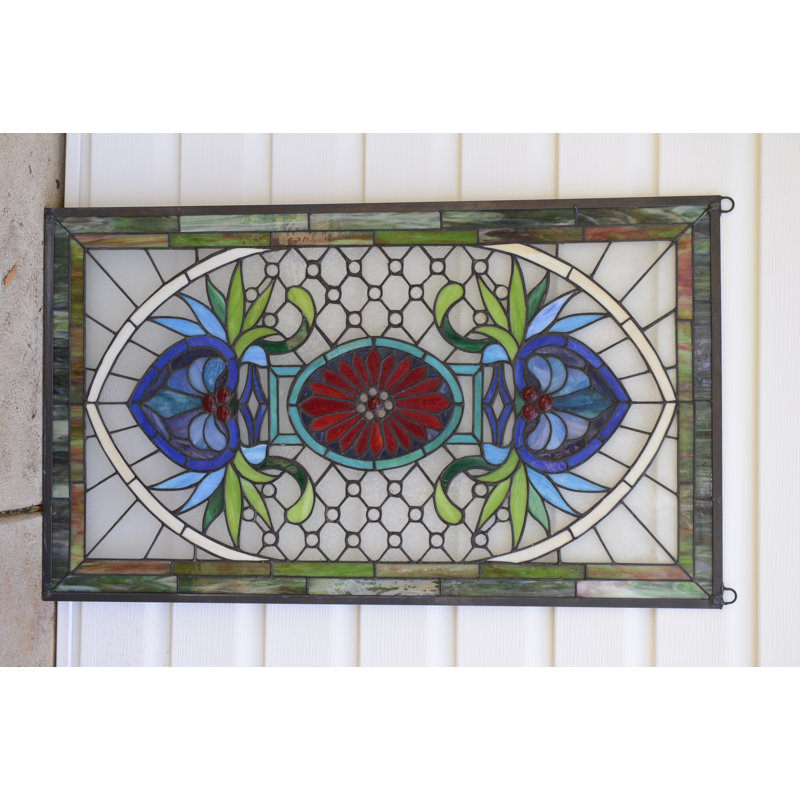 Canora Grey Jeweled Handcrafted Stained Glass Window Panel | Wayfair