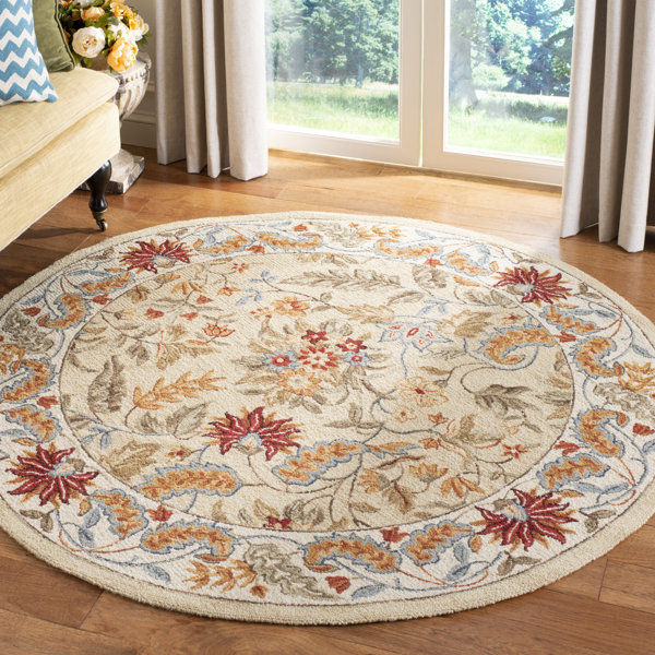 Lark Manor Hollander Missy Hand-Hooked Wool Ivory Area Rug & Reviews ...