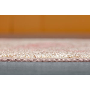17 Stories Prague Cream/Pink Rug & Reviews | Wayfair
