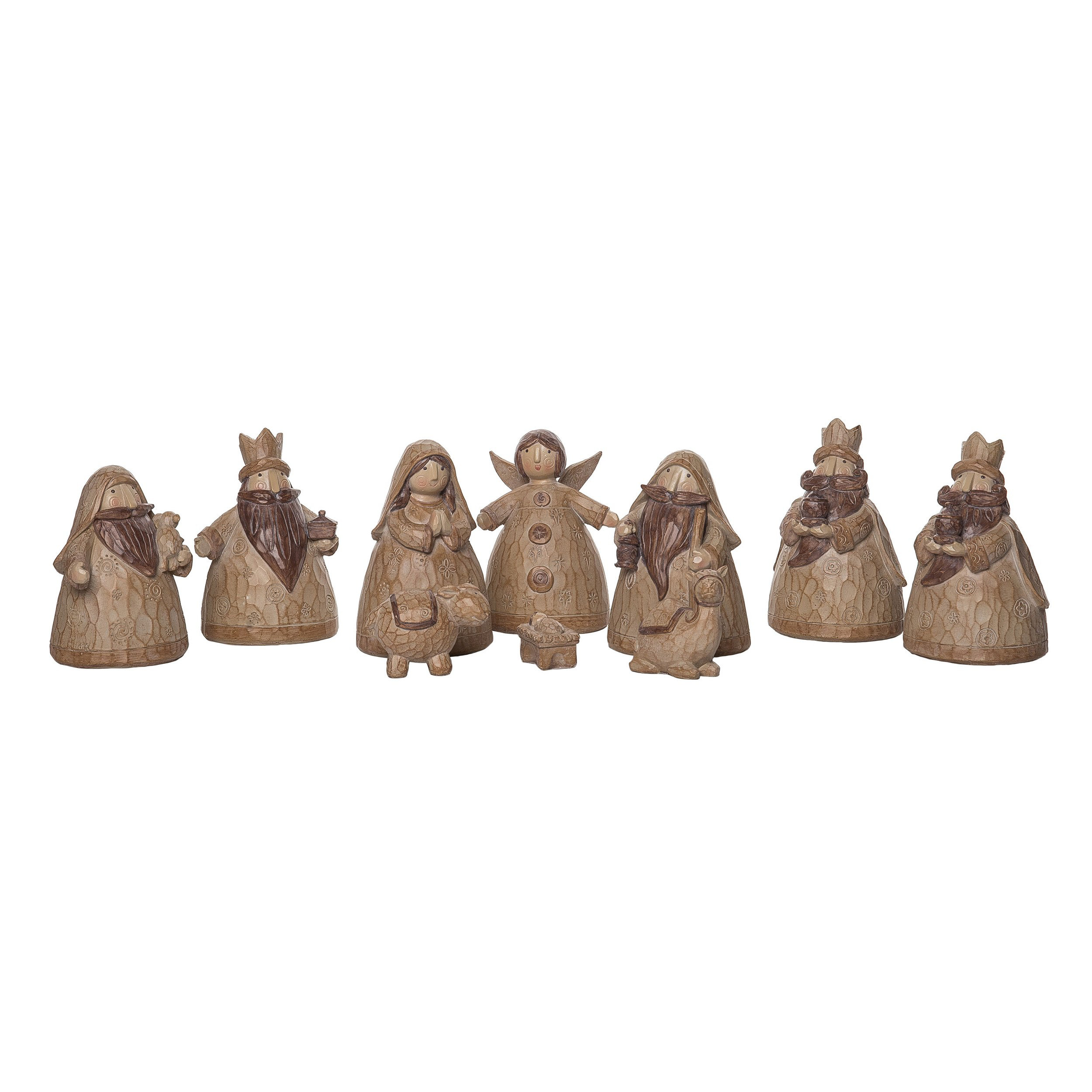 The Holiday Aisle® 10 Piece Christmas Carved Nativity Set | Wayfair